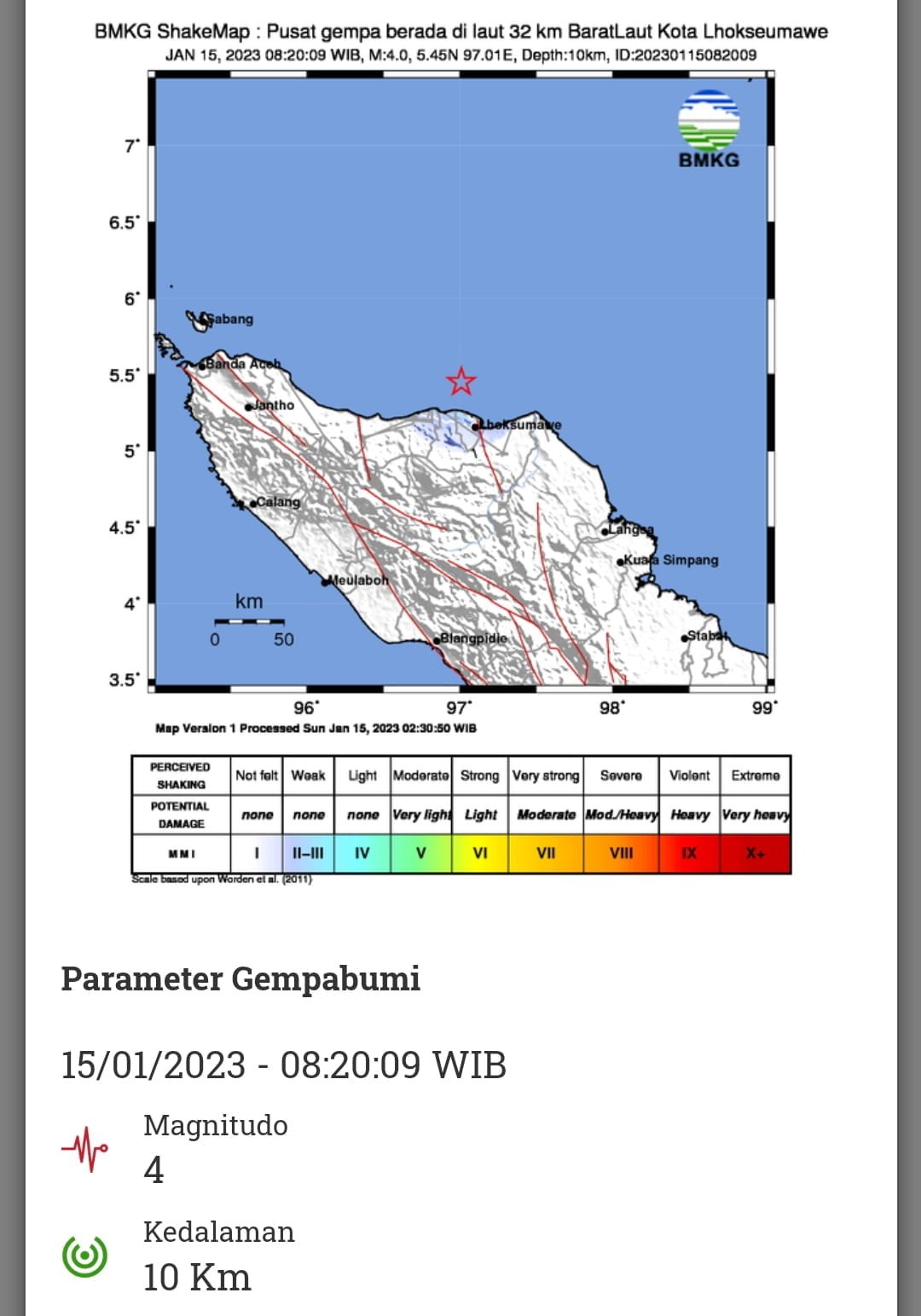 Gempa Bumi Landa Kota Lhokseumawe